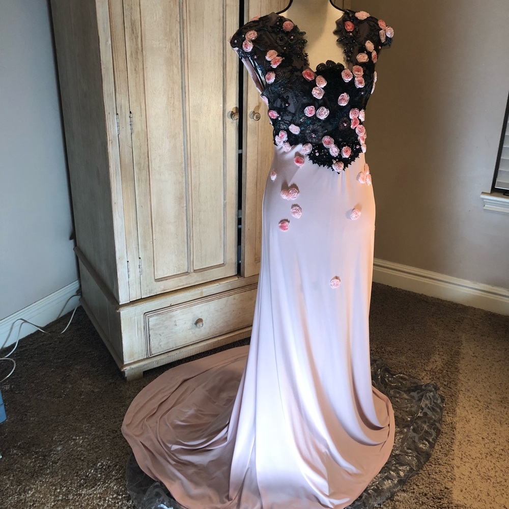 Trellisrose Appliqu Prom Formal Dress Hand-Beaded - Gem